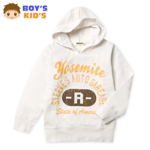 ●コメントかすれアメカジロゴがかっこいい裏起毛パーカー。ふんわり柔らかな裏起毛で保温性があり着心地あったか♪通学時やおでかけなどデイリーに活躍します。●特 長・SHISKY(シスキー)・長袖プルオーバーパーカー・プルパーカー　・裏地起毛・暖...