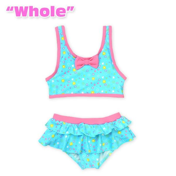 【女児ベビー】【水着】【ツーピース】【Whole.】カラフル小花柄 タンキニ型セパレート水着 メール便OK