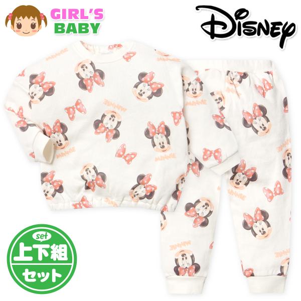 ●コメントミニーちゃん柄がかわいいDisney長袖ガーゼ裏毛パジャマ☆やさしい肌触りのガーゼ裏毛素材♪吸水性にも優れた本体綿100％。トップスがゆったりシルエットで着心地楽ちんなのもポイント◎襟元後ろゴム入りで楽に脱ぎ着ができます。●特 長...