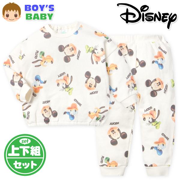 ●コメントミッキー柄がかわいいDisney長袖ガーゼ裏毛パジャマ☆やさしい肌触りのガーゼ裏毛素材♪吸水性にも優れた本体綿100％。トップスがゆったりシルエットで着心地楽ちんなのもポイント◎襟元後ろゴム入りで楽に脱ぎ着ができます。●特 長・D...