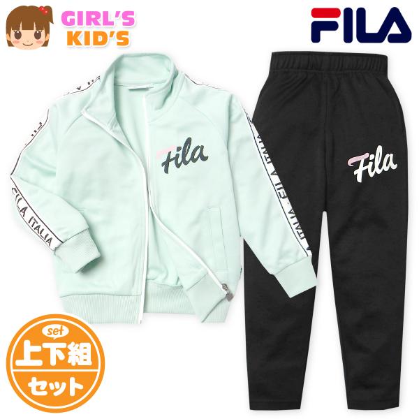 ●特 長・FILA(フィラ)・トレーニングスーツ　・ジャージ・上下組　・ロゴプリント[トップス]・長袖ジャケット・フルジップ/ジップアップ・スタンドネック　・袖ライン装飾・ポケット付き2P　・袖口/裾リブ[ボトム]・ロングパンツ　・長ズボン...