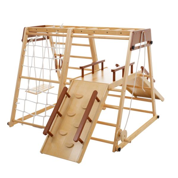 ・素材：天然木（カバノキ）、塗装：安全透明ワニス・カラー：ナチュラル・サイズ：組立時 約153×112×118.5cm、折りたたみ幅 約50cm・梱包：1箱（梱包サイズ155×80×22.5cm）、重量：32kg（本体）、35kg（梱包）・...