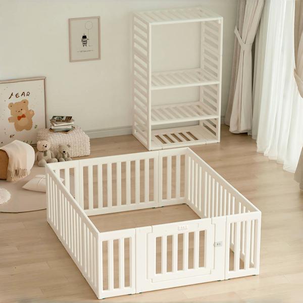 【サイズ】内径122×150cm、内径150×180cm、内径180×200cm  【高さ】63cm（安全設計でお子様が乗り越えにくい）  【素材】HDPE（無害・無毒、水濡れ・汚れに強い）  【付属】固定ホルダー、底面吸盤  【特徴】2w...