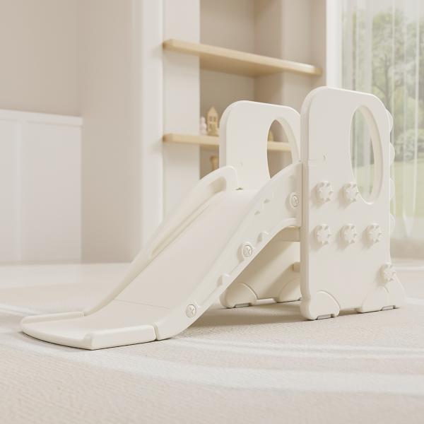 ・商品名：キッズ踏み台 すべり台 2in1 ステップ台・色：ホワイト＋グレー・材質：HDPE（無害・無臭）・耐荷重：最大50kg・サイズ：65cm（長）× 45.5cm（幅）× 17cm（高）・重さ：4.7kg・使用シーン：洗面所、トイレ、...