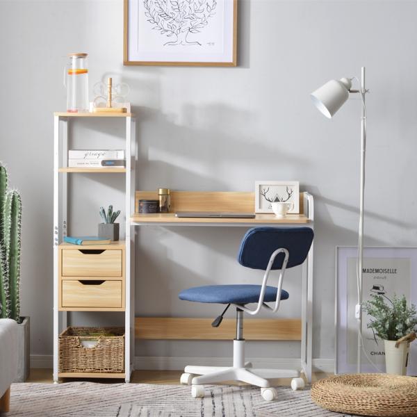 ・商品名：パソコンデスク 木製 3段シェルフ付き・サイズ：幅79×奥行43×高さ121cm（アジャスター範囲＋1.5cm）・重量：22.1kg・素材：天板 PB板（メラミン化粧板）、フレーム スチール（粉体塗装）・耐荷重：天板 約80kg、...