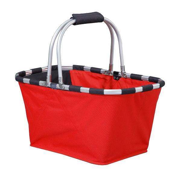 取っ手を持ち上げてベルクロで巻くだけの簡単組み立て。手すりがアルミ製な為、ある程度重い物も入れられます。また、底面に板が入っている為、常に底面が平らになるところも特徴。食材やお弁当も偏らず、きれいに持ち運べます。ピクニックのバスケットにも、...