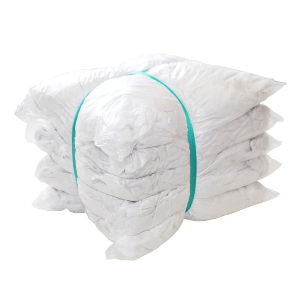 メリヤスウエス入り数：1kg入×5袋　5kg油拭き　機械拭きリサイクルの白メリヤスを裁断したウエス　自動車整備工場・建築塗装・製造工場での溶剤・塗料・インキなどの拭き取りに最適です。メリヤスウエス　雑巾送料無料　本州・四国・九州