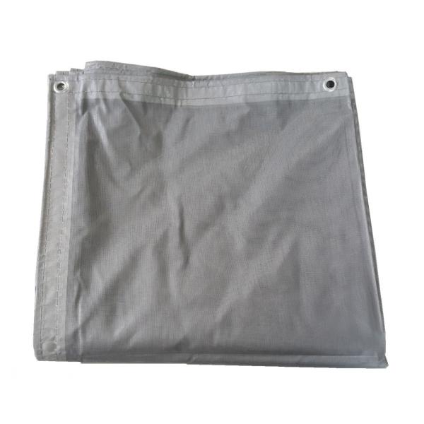 防炎メッシュシート　1.2×5.4　【サイズ】1.2×5.4ｍ　ハトメ450P【入　数】10枚【カラー】グレー【目　合】1ｍｍ　＃2054タイプ【仕　様】消防庁認定防炎ラベル付防炎シート引張強さ(N)　たて：861　よこ：839伸 び 率(...