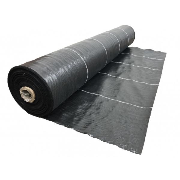 高質防草シート【サイズ　】1ｍ×100ｍ【カラー　】黒　白ライン入り【材　質　】ポリプロピレン　国産抗菌剤入り　日本産UV剤4％入り【質　量　】135ｇ/ｍ2（±5％）【厚　さ　】約0.4ｍｍ【耐用年数】曝露施工で約4年〜約6年（ご使用環境...