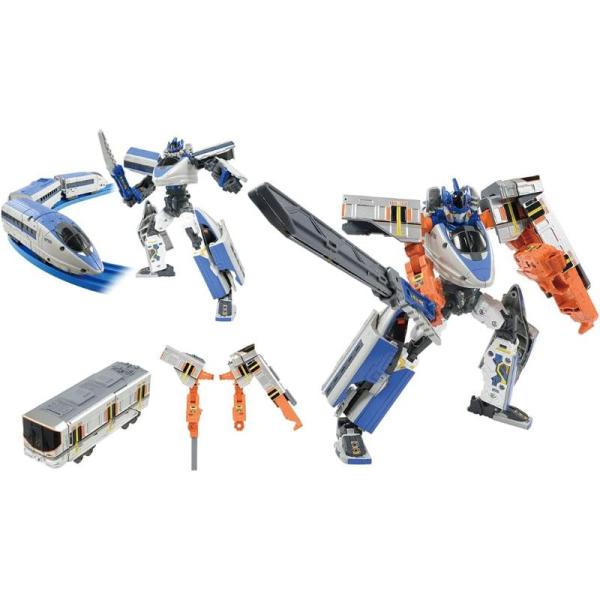 テレビアニメ「新幹線変形ロボシンカリオンZ」から『シンカリオンZ500こだま』と『ザイライナー323オオサカカンジョウ』がセットになってプラレールで登場! ■シンカリオンZ500こだま3両編成仕様で、新幹線からロボットに変形!■ザイライナー...