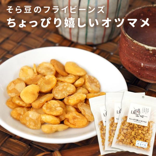 そら豆を新鮮な米油で揚げ、味付けには香川・坂出の塩を使い、シンプルながら旨味たっぷりに仕上げました。 // 空豆 フライビンズ スナック 揚げ菓子 ポイント消化 黒川加工食品■商品内容：ちょっぴり嬉しいオツマメ 3袋■配送便：ポスト投函便■...