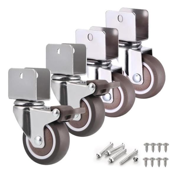 ? 高の品の質スイベルキャスター：クロムメッキブラケット、丈夫な質感、変形しにくい、繊細でお手入れが簡単、取り付けアクセサリー付き、耐荷重75KG、内部ボールベアリング設計、耐久性。? キャスター4個セット: ブレーキ付き家具キャスター4個...