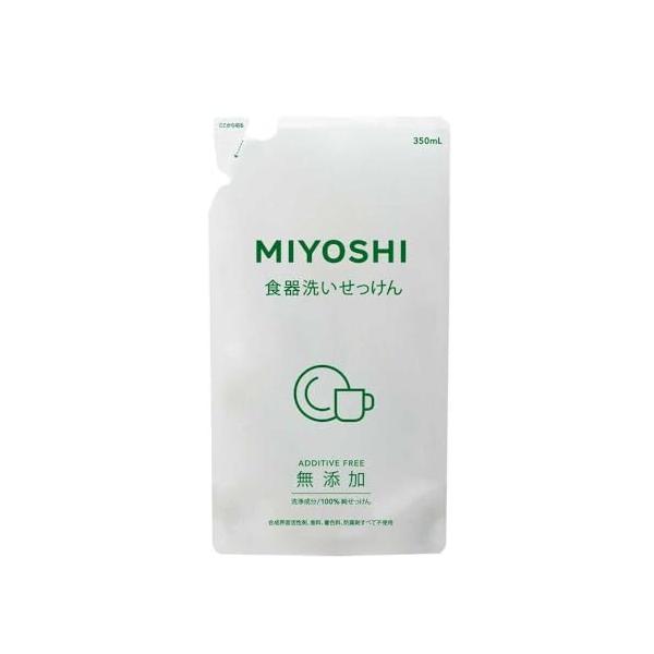 ●「無添加　食器洗いせっけん」の詰替用スタンディングタイプ。●ボトルはそのままお使いいただき、その後はおトクな詰替用をご利用ください。●内容量:350mL内容量:350mL●特徴:液体、無添加●成分:純石けん分(28%脂肪酸カリウム)●使用...