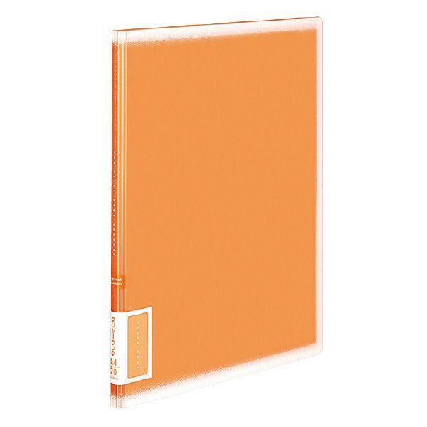 ●サイズ／Ａ４タテ●寸法（タテ×ヨコｍｍ）／３１２×２２９●背幅／１３ｍｍ●ポケット枚数／２０枚●カラー／オレンジ●表紙材質／ＰＰ表紙●中紙有無／中紙なし●材質／表紙：再生ＰＰ、ポケット：ＰＰ●ポケット表面／エンボス仕上げ 商品番号   4...