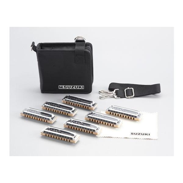 10穴ハーモニカM-20が7本と、10穴ハーモニカを8本収納できるソフトケースがセットになったお得な商品です。■セット内容：M-20×7本（G・A・Bb・C・D・E・F調）、ケース、クロス税別1万円以上お買い上げで送料無料となります。（沖縄...