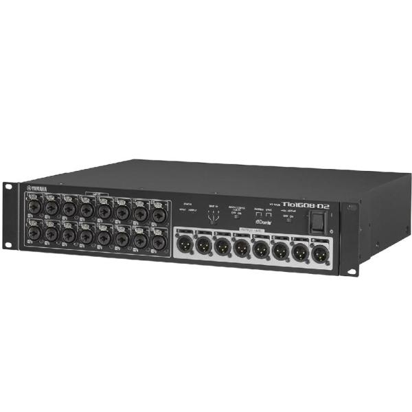 ステージに設置したTio1608-D2は、Danteに標準対応したDM3や、Dante入出力カードNY64-Dを装着したTFシリーズと、イーサネットケーブル1本で接続するだけで、高音質かつ低レイテンシーの音声伝送を実現します。Tio1608...