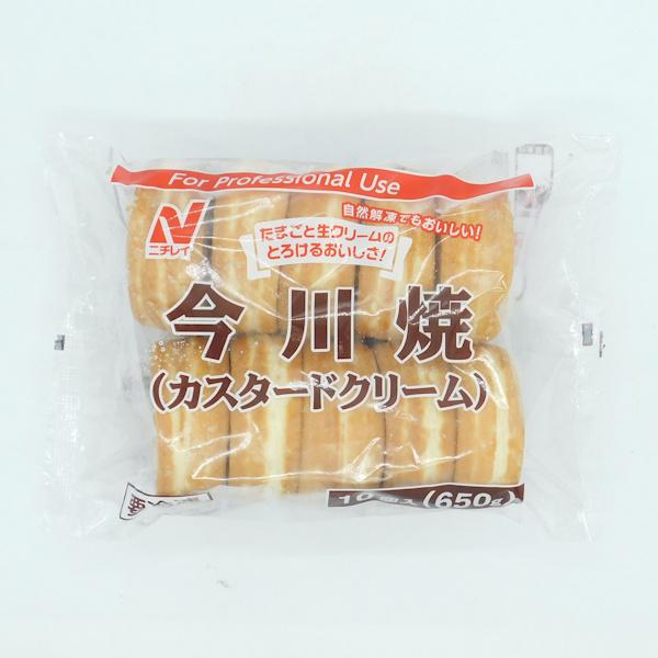 商品名「ニチレイフーズ　FQ今川焼(カスタードクリーム)　650g(65g×10個入)」●卵と生クリームのおいしさが引き立つカスタードクリームに仕上げました。●自然解凍でもおいしく召しあがれます。◆調理方法◆自然解凍：室温(約20℃)で約1...