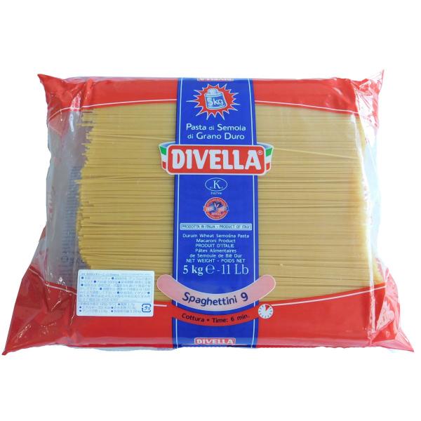 商品名 ディベラ　スパゲティ−ニ＃９　1.55ｍｍ　５ｋｇプロも愛用する本格派スパゲティ ディベラの業務用パスタ参考ゆで時間６分ディベラ スパゲティ＃９は、イタリアの高品質なパスタです。素材の味を引き立てるシンプルな味わい、太さ1.55mm...