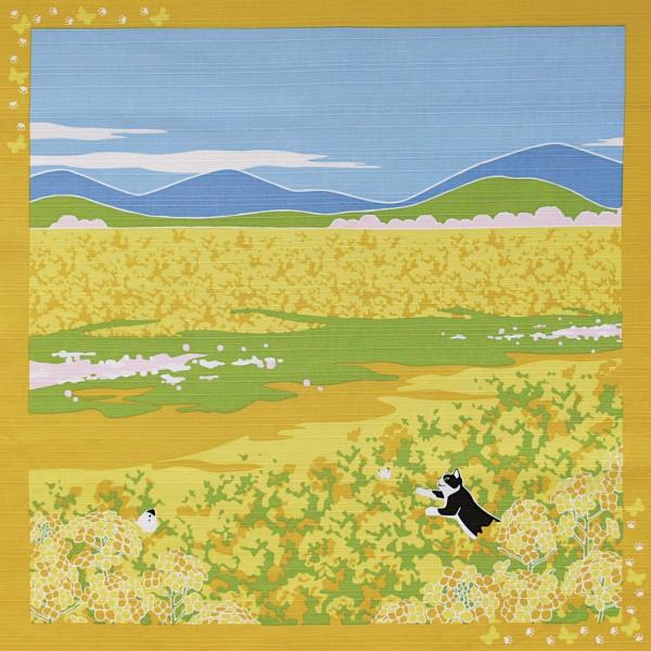 お昼寝とお散歩が大好きな猫のたま。四季折々の景色の中をのんびりお散歩中♪　大切にしたい花鳥風月を感じる日本のこころ。見る方に気持ちがきっと伝わります。タペストリーで飾りたい場合は、別売りのタペストリー棒をカートにお入れください。サイズの関係...