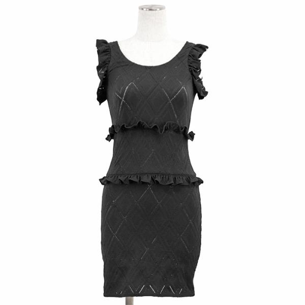 【ブランド】CHANEL /シャネル【アイテム】ニット フリル ノースリーブ ジオメトリック COCOマークチャーム ワンピース【モデル】P71339【シリーズ】CHANEL シャネル ワンピース ニット P71339 2021 PRE F...