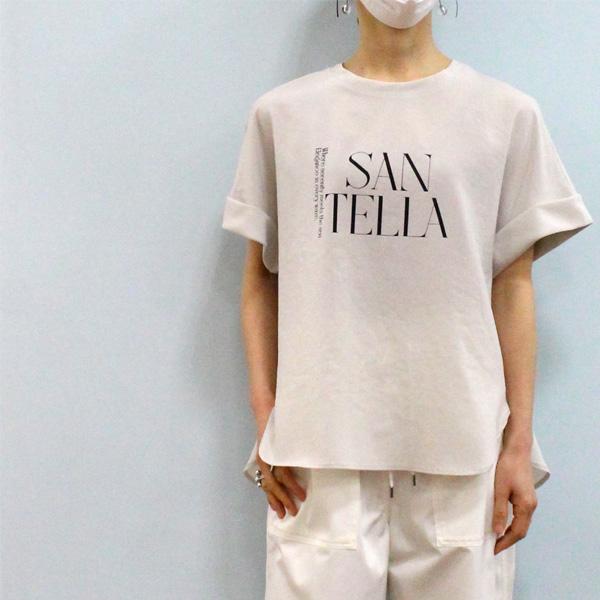 裾ラウンドプリントT☆シャリ感があり軽い着心地のブラウス。ロゴのデザインやシルエットがカットソー見えする一枚。Tシャツより上品にブラウスより気軽に着れる、暑い季節にピッタリのアイテム。広めの袖幅で腕がすっきりと見えるのも嬉しいポイント。手洗...