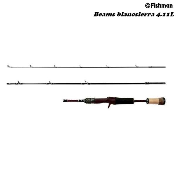 フィッシュマン ビームス ブランシエラ 4.11L全長：149.5cm(4ft11in)継数：3ピース仕舞寸法：61cmグリップ長：28.5cm自重：89ｇ素材：4軸カーボンガイド：Kガイドチタン+ステン(TOPのみチタン)ルアーウェイト：...