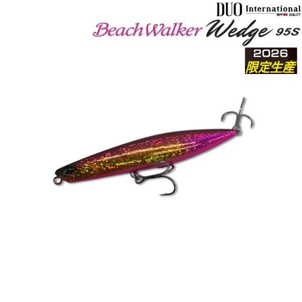 デュオ ビーチウォーカー ウェッジ 95S 2026限定カラー■Length：95ｍｍ■Weight：30ｇ■Type：重心固定・シンキング■Hook：ベリー＃5■Ring：ラインアイなし・フックアイ♯2.5■Range：0.5-3.0ｍ