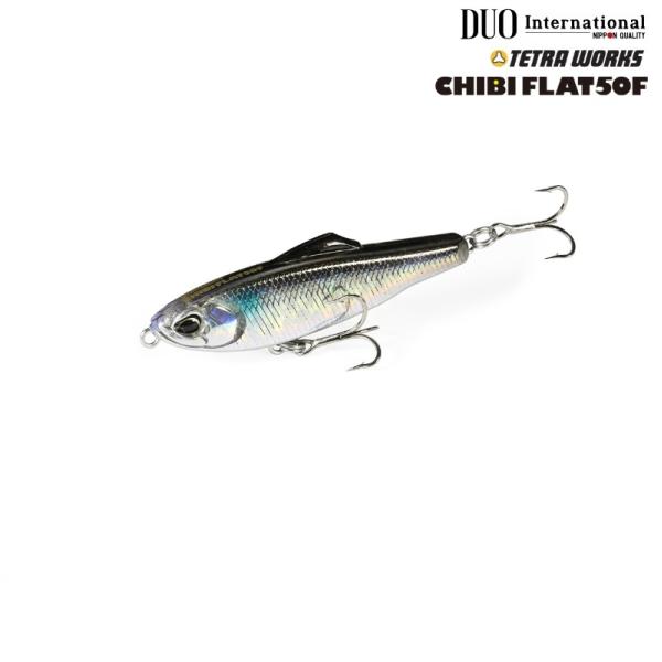 デュオ テトラワークス チビフラット 50F■Length：50ｍｍ■Weight：2.5ｇ■Type：重心固定・フローティング■Hook：#12■Ring：#1