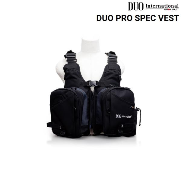 DUO デュオ プロスペックベスト 【製品詳細】■サイズ／FREE(ONE SIZE)■カラー／2色(ブラック・グレー)■浮力／7.5kg 24H■素材／ポリエステル100%（CORDURA）