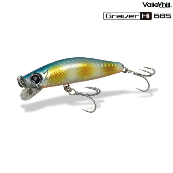 バレーヒル グラバー Graver Hi 68S ■Length：68ｍｍ■Weight：11ｇ■Type：シンキング■Hook：ST-46 #8×2個■Ring：＃２