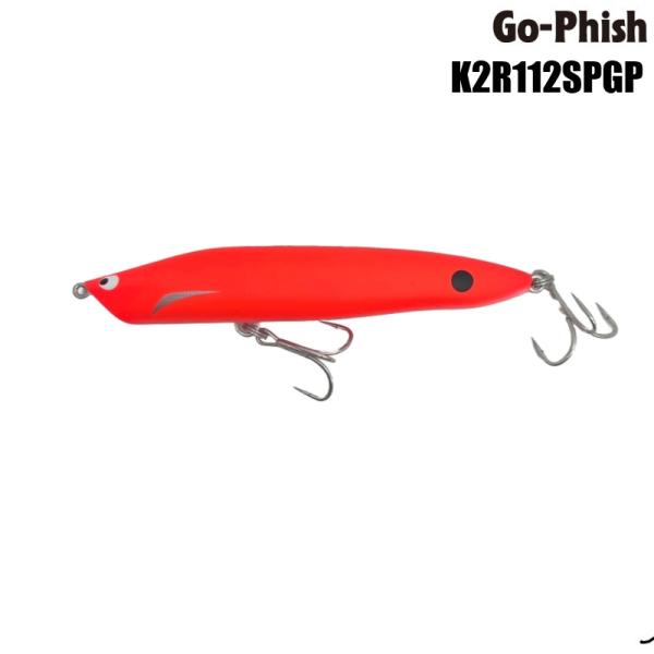 Go-Phish ゴーフィッシュ K2R 112SP GP■Main Target：青物／ヒラスズキ／マルスズキ／コーラルフィッシュ■Type：サスペンド■Length：112ｍｍ■Weight：20g■HookSize：ST-46 ＃3■...