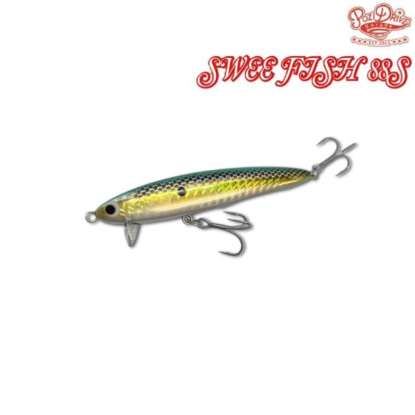 ポジドライブガレージ スウィーフィッシュ 88S■Length：88ｍｍ■Weight：14g■Type：sinking■Hook：#6×2■Ring：#3■Range：30-80cm