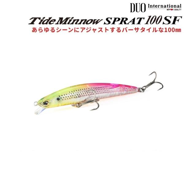 デュオ タイドミノースプラット 100SF■Length：100ｍｍ■Weight：13ｇ■Type：磁着タングステンボール重心移動・スローフローティング■Hook：＃5■Ring：＃３.5