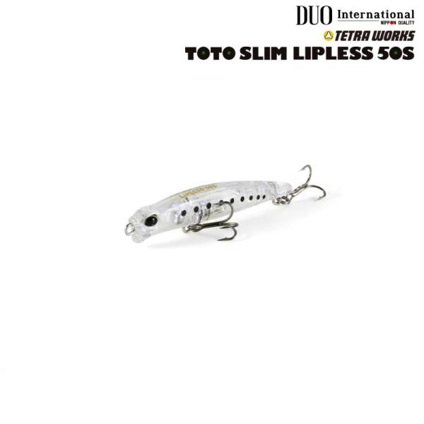 デュオ テトラワークス トトスリム リップレス 50S■Length：50ｍｍ■Weight：2.5ｇ■Type：マグネット式重心移動・シンキング■Range：0.1-0.8ｍ■Hook：#14■Ring：#0