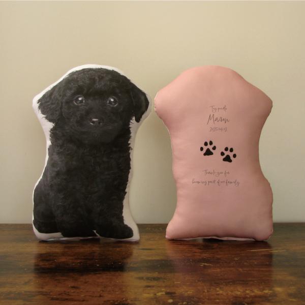 人気のクッションに命名書（手形・足形入り）が新登場!「額に入れて飾る肉球入りの命名書ポスターやフォトフレームは、よく目にするのだけど、どれも同じような感じで物足りない。」そんな方にオススメの作品です♪シックでシンプル、スタイリッシュなデザイ...