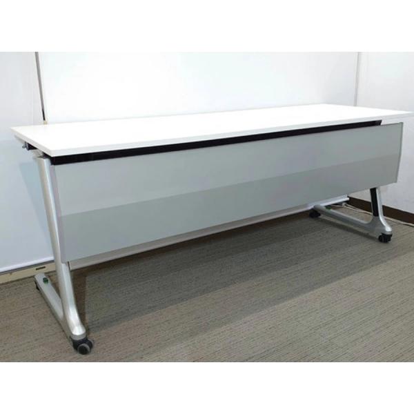 商品コード：TG-00277サイズ：幅1800mm×奥行き600mm×高さ720mmカラー：ホワイト×シルバーオフィスパートナーでは、埼玉県戸田市店舗にて展示販売をおこなっております。店頭にて商品を実際にご覧いただきながら、ネット購入いただ...