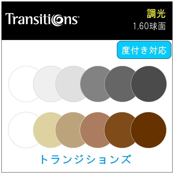 [Transitions トランジションズ 1.60SP]トランジションズ 1.60 球面 調光レンズ・グレー（透過率96%⇔26%）・ブラウン（透過率94%⇔19%）※気温23℃での状態[注意事項]・温度による影響を受けやすく、冬場温度が...