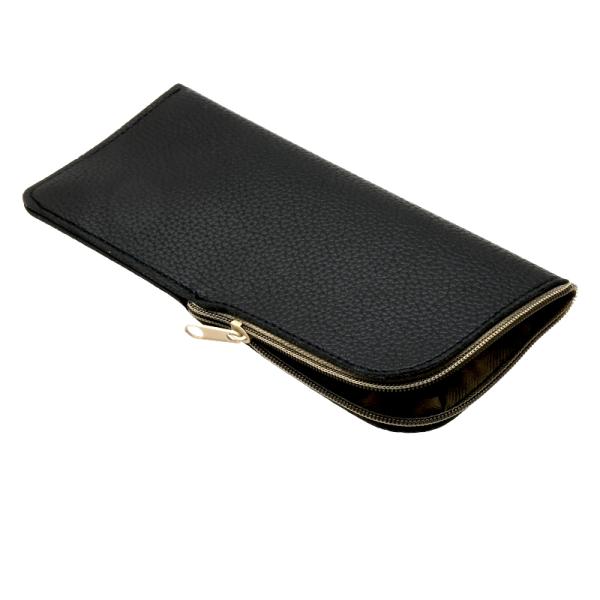 ファスナー付き メガネケース メガネやサングラスケース、小物入れに男女問わずご使用いただけます。■モデル：2208■カラー：ブラック■外寸：W80×H180■重量：38ｇ■素材：ポリウレタン■内張：ブラック（ポリウレタン）※こちらの商品は複...