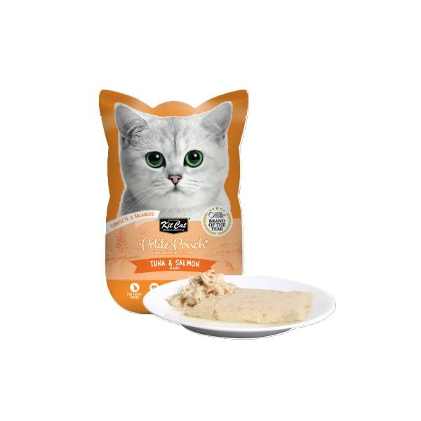 【　名　称　】　キャットフード【 商 品 名 】　キットキャット（Kit Cat）グレインフリー　プティパウチ　ツナ＆サーモン　パウチ　愛猫用総合栄養食（AAFCO基準）　成猫用・全猫種用　７０ｇ【プティパウチ・ツナ＆サーモンの特長】フレッ...