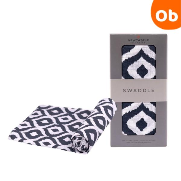 モロッカンタイルをイメージしたおくるみ。シックなインディゴカラーで存在感があり、日常空間のアクセントに。大人顔負けのデザインは、大きくなってからも長くご使用いただけます。商品本体サイズ：120x120cm素材：コットンモスリン