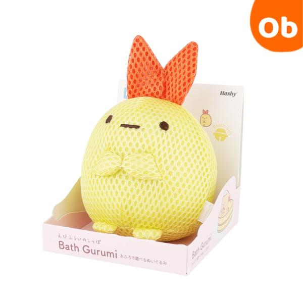 「chapoon / バスぐるみ」にえびふらいのしっぽ（すみっコぐらし）が登場！メッシュ素材で泡立ち抜群！ボディスポンジとしてもご使用いただける、お風呂で遊べるぬいぐるみです。錆びないプラ製の鈴が入っていて、リンリン振って遊んでも楽しい♪い...