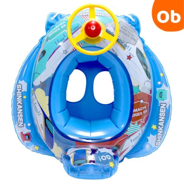 小さなお子様が使いやすい足入れタイプのひも付きボート型浮き輪です。お子様が持って泳げるハンドル付きです。対象年齢3歳未満のひも付き足入れ浮き輪です。ハンドルが付いていて、中央は押すと音の出るホーンになっています。人気の新幹線柄となります。≪...