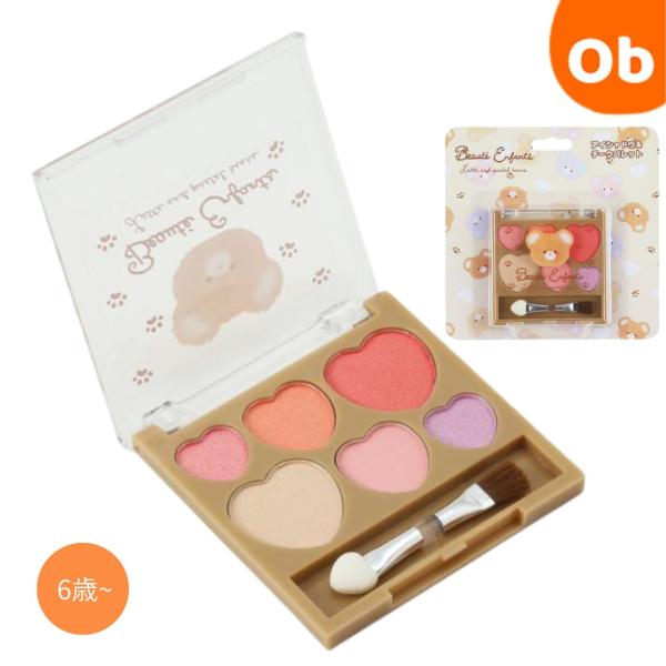 ふわふわクリーミーなラテのようなくまちゃん達と、ほっこり癒しのメイク時間を楽しもう♪水で落ちるお子様の体にやさしいコスメセットです。【セット内容】チークカラー3色(上段)、アイシャドウ3色(下段)、アイシャドウチップ＆チークブラシ×1■対象...