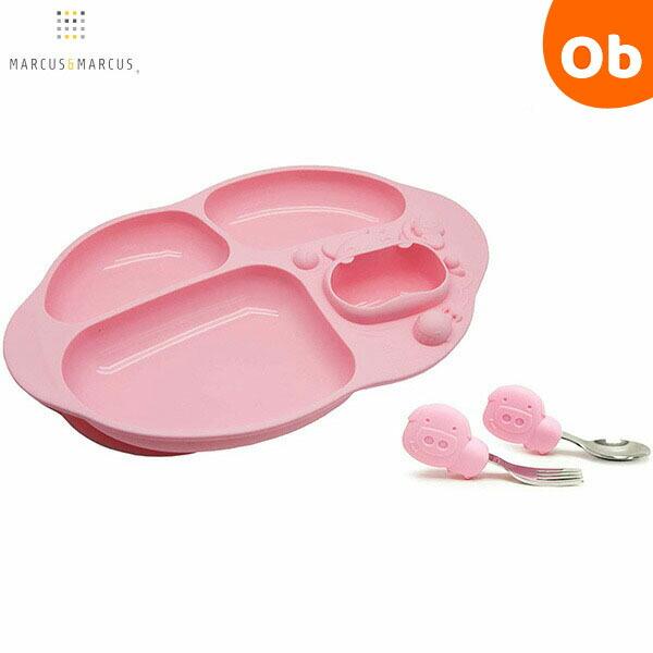 パームグラスプスプーン＆フォークとヤミーディップスプレートのセットです。パームグラスプスプーン＆フォークは、短くて特徴的なグリップはが正しい持ち方とされる「鉛筆持ち」が直感的に身に付く設計。ヤミーディップスプレートは、吸盤式の底面でテーブル...