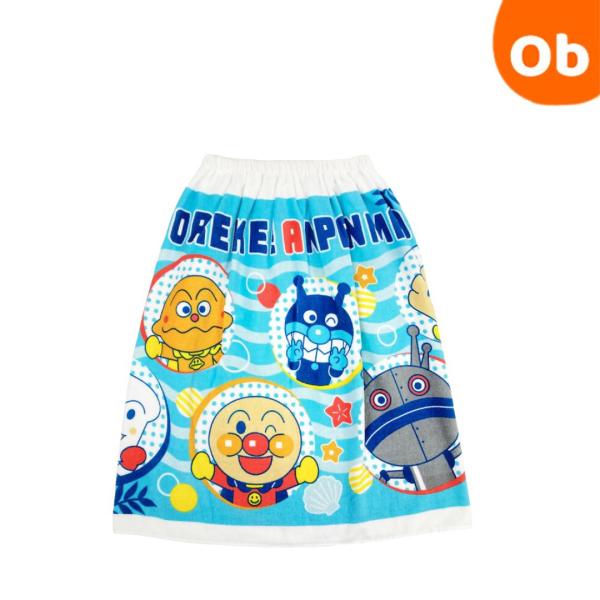 海水浴やプールに大活躍のスナップボタン付きのラップタオルです。ゴム入りなので、ぴったりフィットしてお着替えもらくらくです。肌に触れるパイル地は綿100％で吸水性も抜群・素材（生地・毛糸） 成分：綿100％　顔料プリント・キャラクター アンパ...