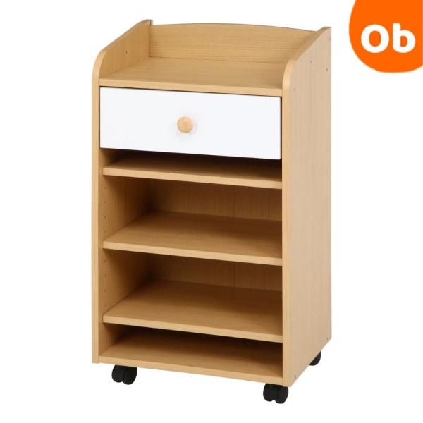 ■カラー：ナチュラル■サイズ(mm)全体：幅415 × 奥行290 × 高さ750耐荷重(全体)：20kg耐荷重(棚板)：5kg引出内寸：350x230x105mm(80mm)商品重量(kg)：11■素材表面材：プリント紙化粧繊維板
