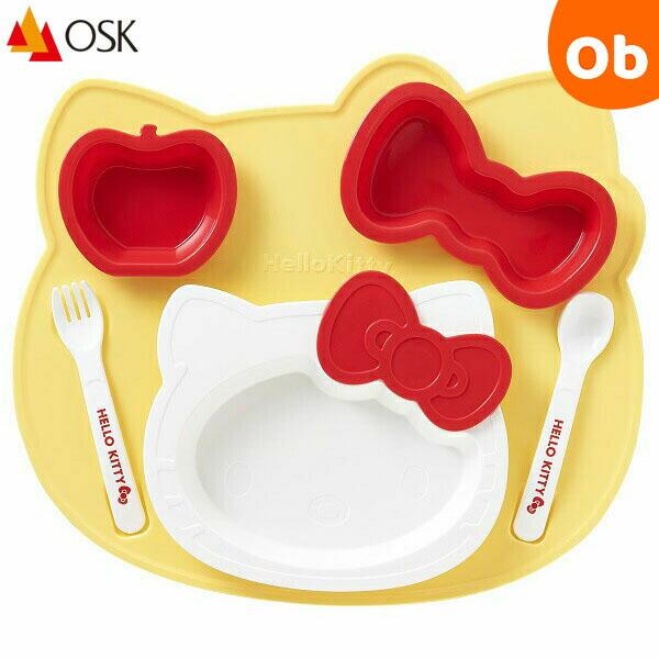 楽しいキティ型のランチプレート！キティのプレート、りんごのお皿、リボンのお皿にスプーンとフォークのセット。おうちで楽しくお子様ランチが出来ます♪●プレートはレンジ、食洗機、乾燥機はご利用いただけません。●スプーン、フォークはレンジはご利用い...