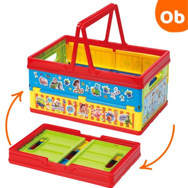 リビングや子供部屋のおもちゃなどの片付けや整理整頓に便利な折りたたみバスケット♪持ち運びに便利なWハンドル付き。使わない時は折りたたんでコンパクトに収納できます。同商品と積み重ねもOK！【商品サイズ】約　横390×縦255×高185mm（収...