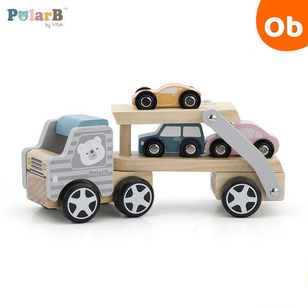 北欧テイストをベースにしたペールトーンカラーの木製玩具ブランドPolarB（ポーラービー）から、新しく乗り物のおもちゃシリーズが登場！やさしいペールトーンカラーの3台の車が付属する2階建てのキャリアカー。荷台を動かして車を積み込んだり、スロ...