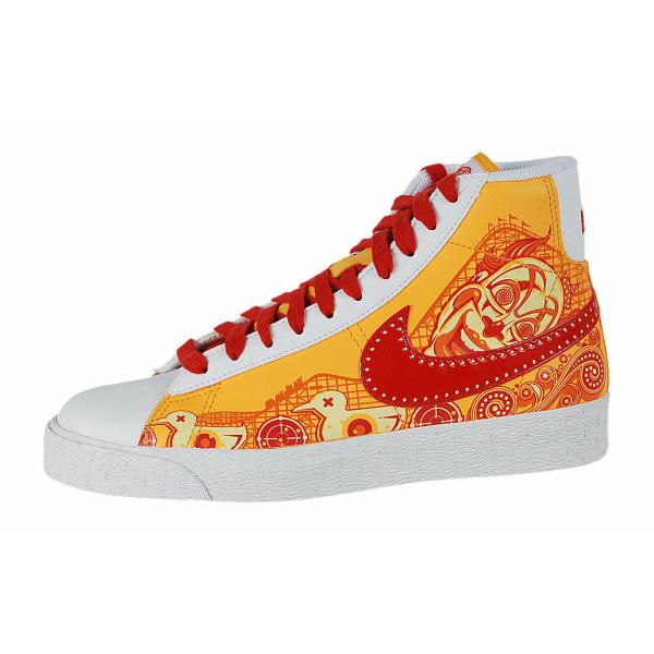 【状態】 新品NIKE Blazer Mid Premium Shoes GS Grade School Casual Sneakers Running White Red Orange 354758-761ブレーザー ミッド プレミアム ...